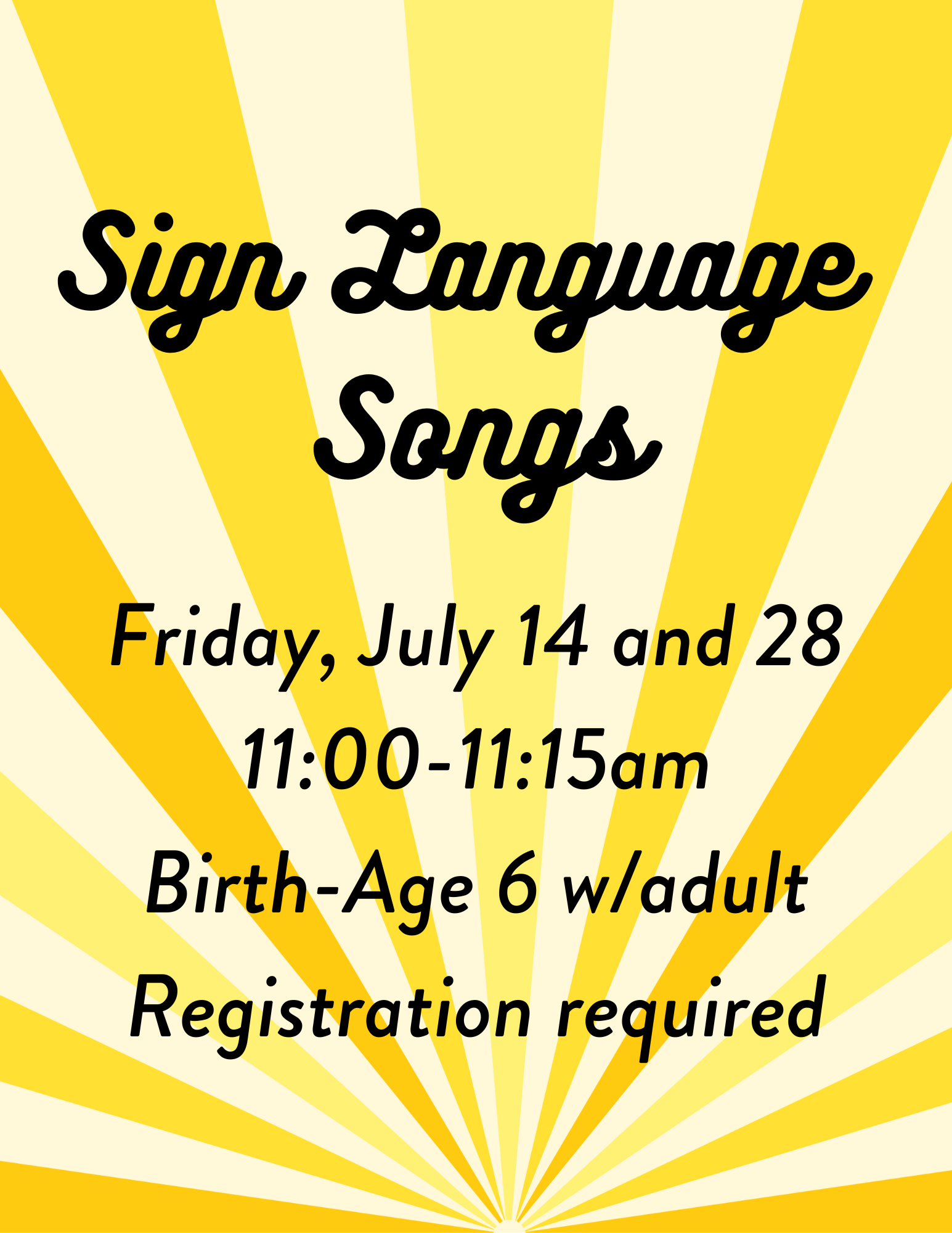 Sign Language Songs | Prospect Heights Public Library District